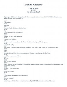 I Know You by Kristofer Kauff (5-7 min. 2 M or F) Comedy - JD Drama ...